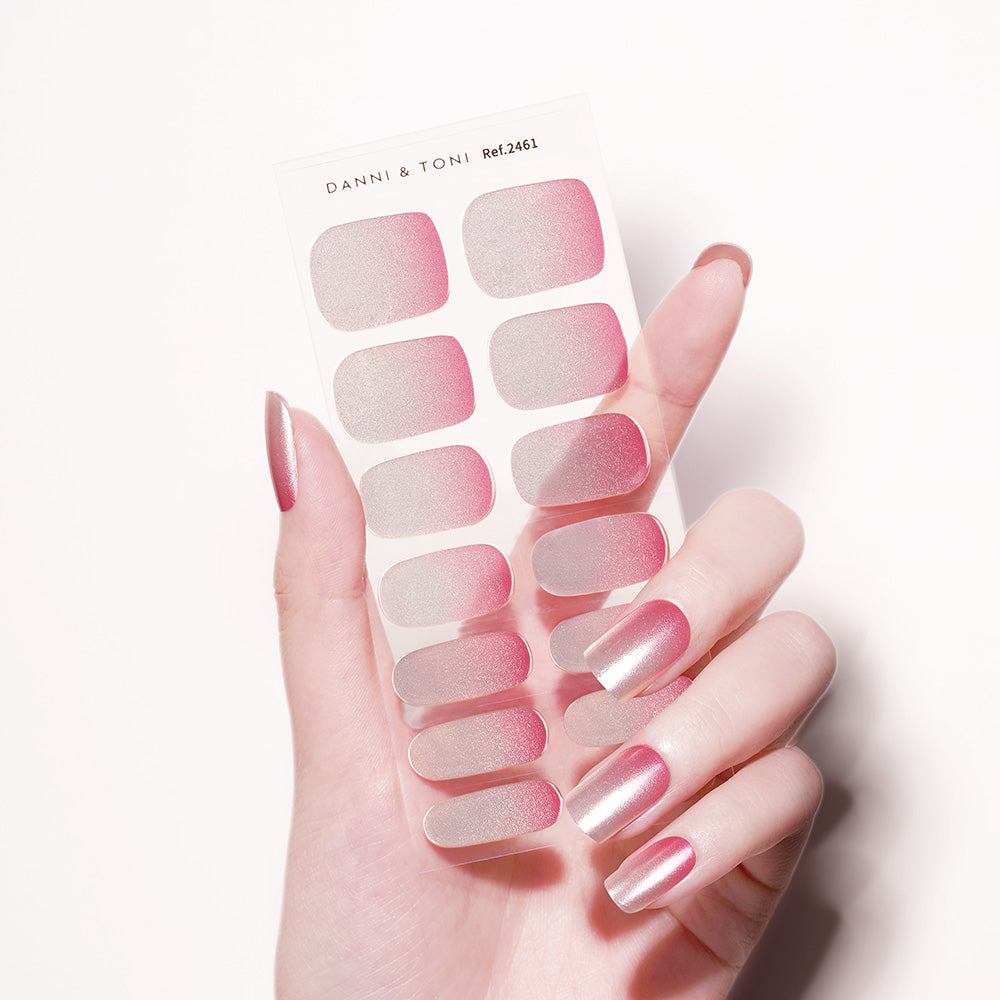 Sunset Glow Metallic Gradient Semi Cured Gel Nail Strips | Danni & Toni