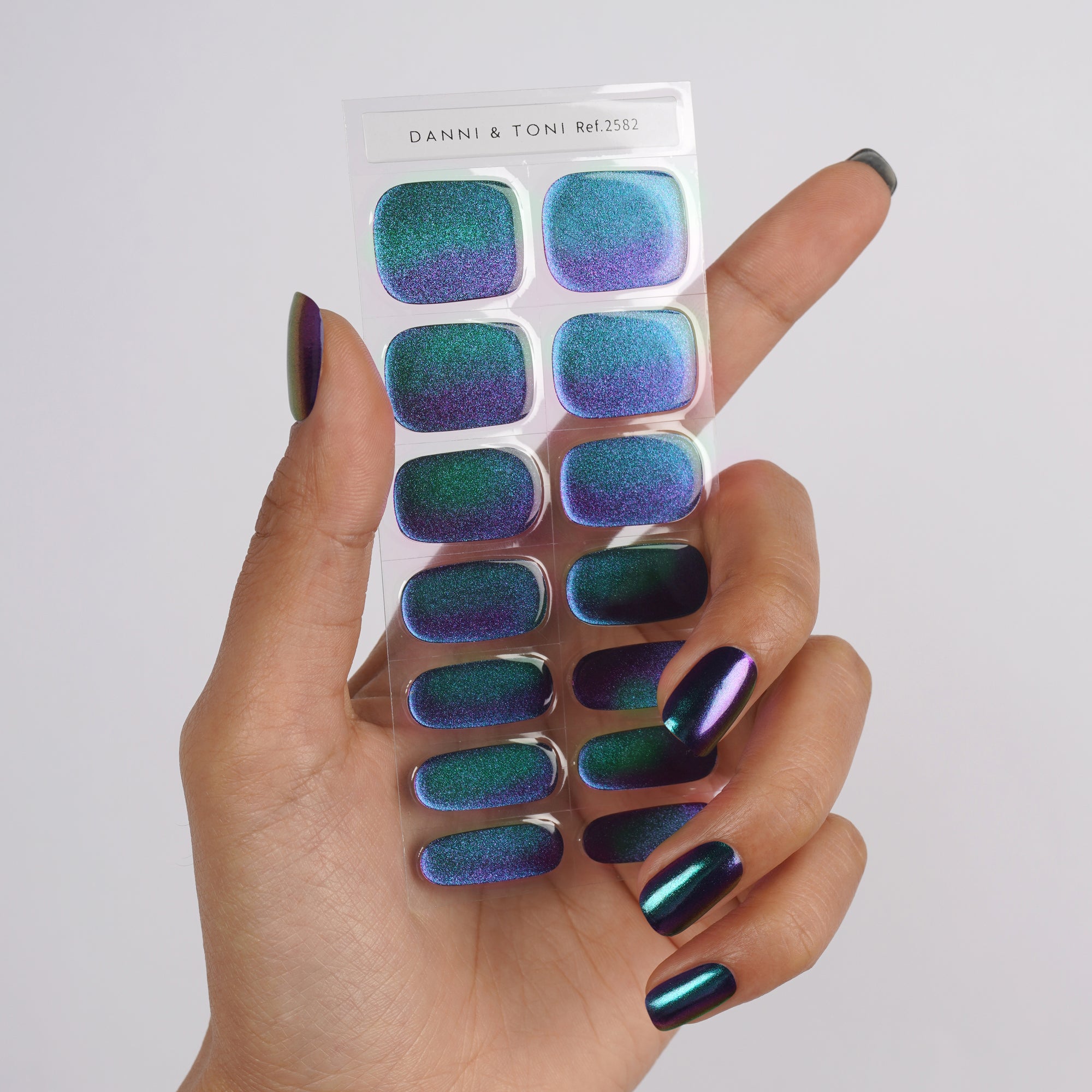 Mystic Aurora Borealis Semi-Cured Gel Nail Strips | Lapis Luster - 258